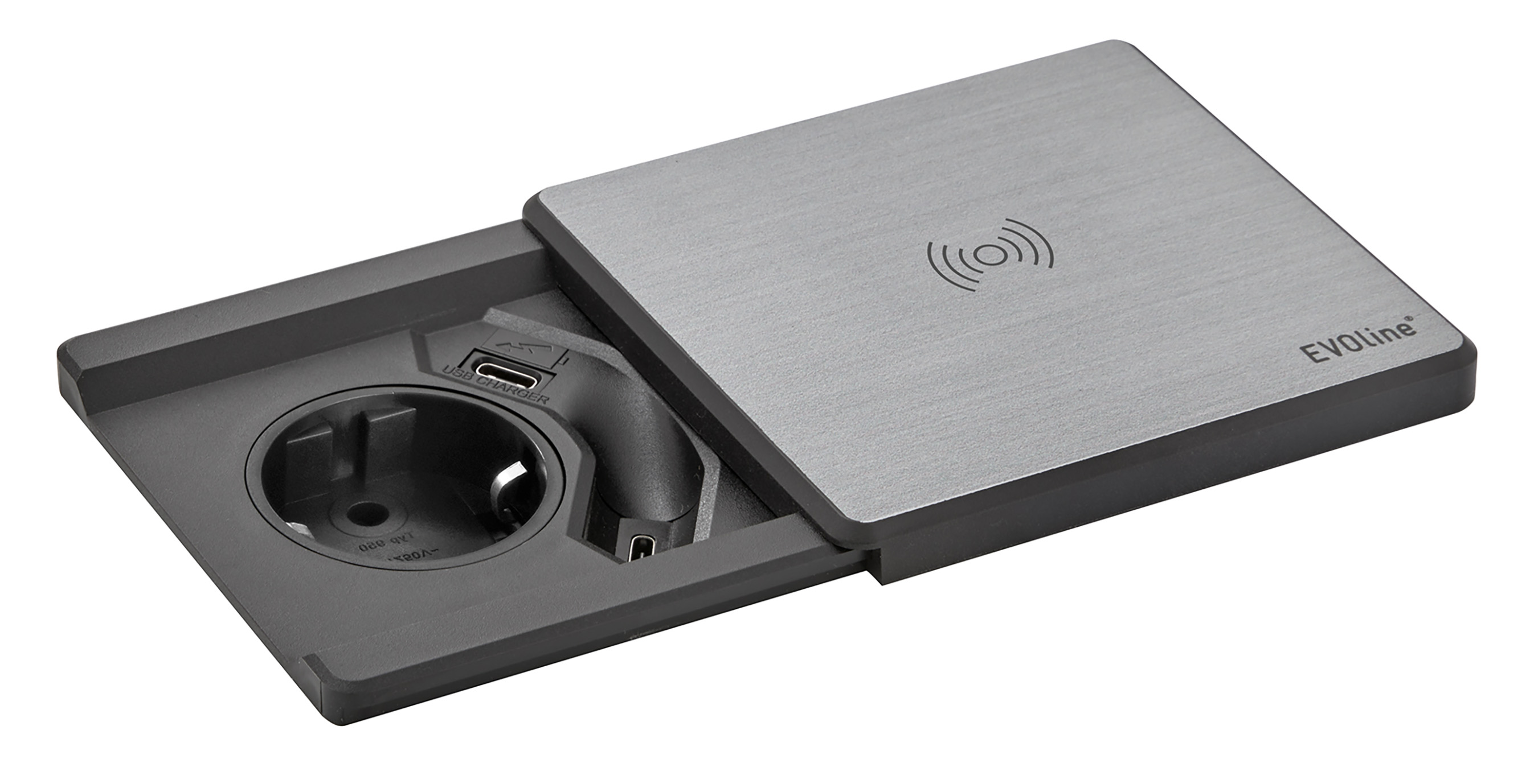 EVOline® Square80 - power socket, USB charger and wireless charger in ...